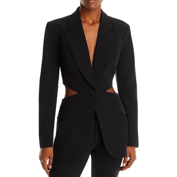 Bardot | Jackets & Coats | Bardot Black Cassian Cut Out Open Side Long ...